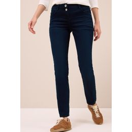Regular-fit-Jeans Cecil "Style Scarlett", Damen, Gr. 30, L&auml;nge 28, schwarz (blau schwarz washed), Denim/Jeans, Obermaterial: 75% Baumwolle, 23% Polyester, 2% Elasthan. Futter: 52% Polyester, 48% Baumwolle, unifarben, regular fit kn&ouml;chellang, Jeans, im Five-Pocket Style