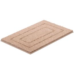 Badematte my home "Eliane" Gr. 53, beige, H:20mm, Polyester, Badematten, Badematte, Badteppich, mit Hoch-Tief-Effekt