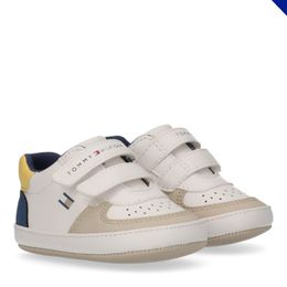 Lauflernschuh Tommy Hilfiger, Baby, Gr. 18, bunt, Lederimitat, Schuhe Lauflernschuh, Retro Sneaker, Klettschuh, Halbschuh f&uuml;r Babys, mit Lochmuster
