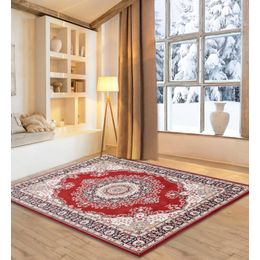Wollteppich OTTO HOME, B:66cm H:10mm L:120cm, rot, Schurwolle, Wohnzimmer, Teppiche, "Oriental D3", reine Wolle, Orient-Optik, Wohnzimmer