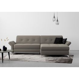Ecksofa Home Affaire, B:284cm H:89cm T:179cm, braun, 100% Polyester, Wohnzimmer, Sofas, "Maredo L-Form", Federkern, wahlweise auch mit Kopfteil- und