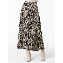 Bahnenrock CREATION L PREMIUM, Damen, Gr. 36, beige (elfenbein, schwarz, bedruckt), 100% Modal, bedruckt, gemustert, mehrfarbig, lang, R&ouml;cke