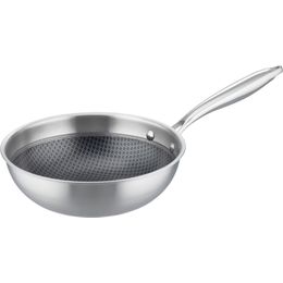 GSW Sauteuse "Inoxxa Black", 2,4 l + &Oslash; 24cm + H&ouml;he 8cm, silber, T&ouml;pfe, Schwenkpfanne aus Dreischicht-Material mit Antihaft-Versiegelung