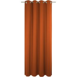 Vorhang WIRTH, B:130cm H:295cm, orange, Baumwolle, Polyester, Wohnzimmer, Gardinen, "Newbury", nach Ma&szlig;