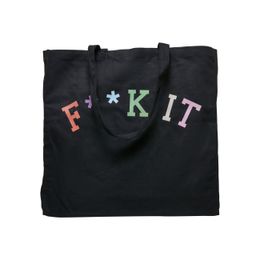 MisterTee Damen Umh&auml;ngetasche "MisterTee Unisex Fuck It Oversize Canvas Tote Bag"schwarz, Baumwolle, unifarben, Taschen