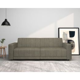 3-Sitzer DOREL HOME, B:225cm H:82cm T:91cmcappucine, 100% Polyester, Sofas, "Allie II Schlafsofa 225 cm", Bett-Funktion (108/190cm), R&uuml;ckenlehne