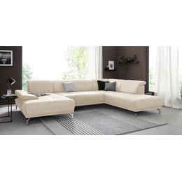 Wohnlandschaft Home Affaire, B:334cm H:81cm T:235cm, beige, Flachgewebe Mura: (100% Polyester);Luxus-Microfaser Vintageoptik (100%