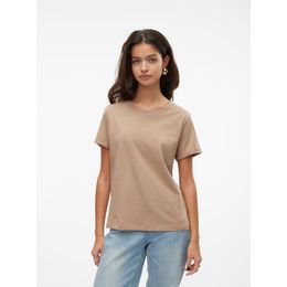 V&eacute;ro Moda VERO MODA Damen Kurzarmshirt "VMPAULA S/S T-SHIRT NOOS", silber, Gr. M, unifarben, Jersey, Obermaterial: 100% Baumwolle, Shirts, Baumwolle, regular
