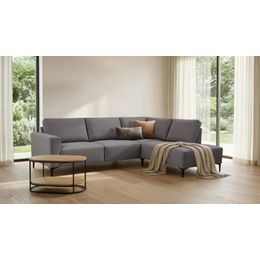 Ecksofa Home Affaire, B:256cm H:85cm T:198cm, grau, 100% Polyester, Wohnzimmer, Sofas, "Tournon, L-Form, Breite 256 cm, Webstoff, Chenille",