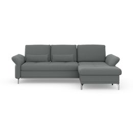Ecksofa Home Affaire, B:269cm H:89cm T:175cm, grau, 100%Polyester, Wohnzimmer, Sofas, "Palm Beach L-Form", Federkern, mit Sitztiefenverstellung,