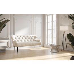 2,5-Sitzer Home Affaire, B:173cm H:97cm T:87cm, beige, 90% Polyester, 10% Polyamid, Sofas, "Amber", mit Knopfheftung,in verschieden Stoffarten