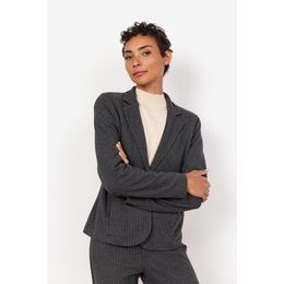 soyaconcept Damen Kurzblazer "SC-IVA 3", grau, Gr. S, meliert, Web, Obermaterial: 50% Polyester, 48% Viskose, 2% Elasthan, Blazer