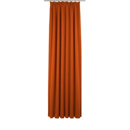 Vorhang WIRTH, B:130cm H:375cm, orange, Baumwolle, Polyester, Wohnzimmer, Gardinen, "Newbury", nach Ma&szlig;