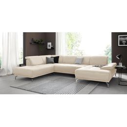 Wohnlandschaft Home Affaire, B:334cm H:81cm T:235cm, beige, Flachgewebe Mura: (100% Polyester);Luxus-Microfaser Vintageoptik (100%