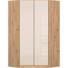 Eckkleiderschrank OTTO HOME, B:117cm H:210cm T:117cmeiche artisan, glas beige (champagner), Holzwerkstoff, Schr&auml;nke, "Kleiderschrank Schrank
