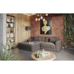 Ecksofa Home Affaire, B:264cm H:87cm T:196cm, braun, 100% Polyester, Wohnzimmer, Sofas, "Innovid L-Form", Modernes Modul-Polsterprogramm