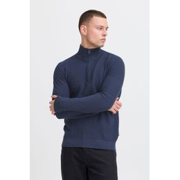Troyer Blend "BHPullover", Herren, Gr. M, marineblaus, Web, 100% Baumwolle, unifarben, regular fit, ohne Ausschnitt, eng, Pullover Troyer, Stilvoller Troyer mit Rei&szlig;verschluss