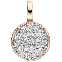 Jobo Damen Kettenanh&auml;nger "Anh&auml;nger Ros&eacute;goldanh&auml;nger 8 mm", SI = kleine Einschl&uuml;sse, Diamanten Ros&eacute;gold 585ros&eacute;gold 585, Diamanten, Ros&eacute;gold 585,