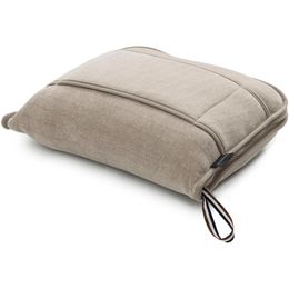 Wohndecke Bugatti, B:130cm L:150cmbeige, Polyester, Wohndecken, "Bugatti Reisedecke Doppio Soft", 2-in-1: Reisedecke & Kissen in einem