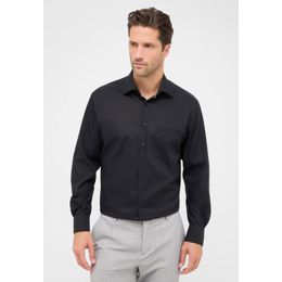 Langarmhemd Eterna "MODERN FIT", Herren, Gr. 39, Normalgr&ouml;&szlig;en, schwarz, Popeline, 100% Baumwolle, tailliert, Manschette, Hemden, NON IRON (b&uuml;gelfrei)