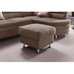 Hocker Home Affaire, B:58cm H:47cm T:58cm, braun, Struktur impr&auml;gniert (100% Polyester);Luxus-Microfaser ALTARA NUBUCK (100% Polyester);Struktur (52%