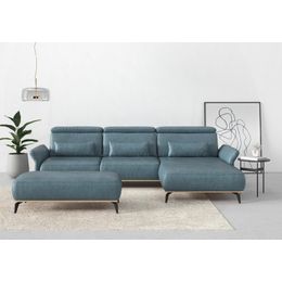 Ecksofa Home Affaire, B:324cm H:93cm T:184cm, bunt, 100% Polyester, Wohnzimmer, Sofas, "Fjord L-Form", massiv, wahlweise mit Armlehnfunktion, Kopf-