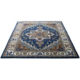 Wollteppich OTTO HOME, B:60cm H:14mm L:90cm, blau, Wolle, Wohnzimmer, Teppiche, "Aman", reine Wolle, Orient-Optik, auch als L&auml;ufer 70/270 cm