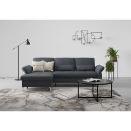 Ecksofa Home Affaire, B:275cm H:89cm T:175cm, grau, 98%Polyester, 2%Polyamid, Wohnzimmer, Sofas, "Palm Beach L-Form", Federkern, mit