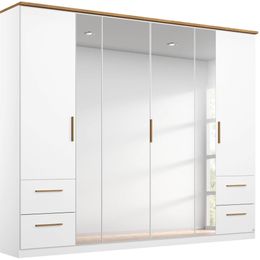 Dreht&uuml;renschrank Rauch, B:225cm H:210cm T:54cm, wei&szlig;, Holzwerkstoff, Massivholz, Schr&auml;nke, "Kleiderschrank Schrank Garderobe W&auml;scheschrank