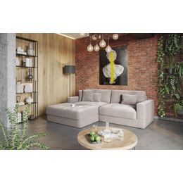 Ecksofa Home Affaire, B:264cm H:87cm T:196cm, grau, 100% Polyester, Wohnzimmer, Sofas, "Innovid L-Form", Modernes Modul-Polsterprogramm