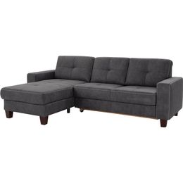 Ecksofa Home Affaire, B:251cm H:91cm T:164cm, grau, Luxus-Microfaser ALTARA NUBUCK (100% Polyester);Luxus-Microfaser ALTARA NUBUCK (100% Polyester) /