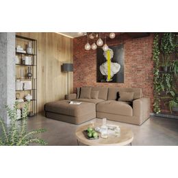 Ecksofa Home Affaire, B:264cm H:87cm T:196cm, braun, 100% Polyester, Wohnzimmer, Sofas, "Innovid L-Form", Modernes Modul-Polsterprogramm