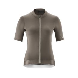 Gonso Damen Radtrikot "Road Jersey W", grau, Gr. 36, 84% Polyester, 16% Elasthan, Trikots, Damen Fahrradtrikot kurzarm, Full-Zip Trikot,