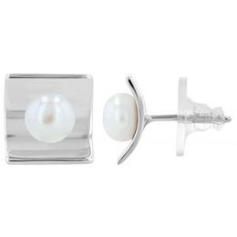 Adelia&acute;s ADELIA ́S Damen Paar Ohrh&auml;nger "Damen Ohrstecker aus poliertem 925 Sterling Silber und Perle", Damen, Silber 925 (Sterlingsilber), silber, Silber 925