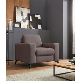 Sessel Home Affaire, B:98cm H:88cm T:88cm, grau, Luxus-Microfaser ALTARA NUBUCK (100% Polyester);Struktur Flausch (90% Polyester, 10%