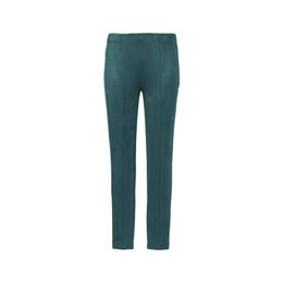 GOLDNER Damen 2-in-1-Hose "Moderne Leggings in trendigem Velourslederimitat", blau, Gr. 46, Obermaterial: 92% Polyester PES. 8% Elasthan EL., Hosen
