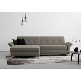 Ecksofa Home Affaire, B:284cm H:89cm T:179cm, braun, 100% Polyester, Wohnzimmer, Sofas, "Maredo L-Form", Federkern, wahlweise auch mit Kopfteil- und