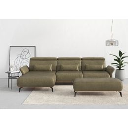 Ecksofa Home Affaire, B:324cm H:93cm T:184cm, gr&uuml;n, 100% Polyester, Wohnzimmer, Sofas, "Fjord L-Form", massiv, wahlweise mit Armlehnfunktion, Kopf-