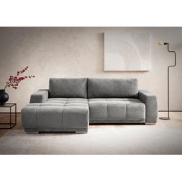 Ecksofa Home Affaire, B:241cm H:66cm T:165cm, grau, 96% POLYESTER (PES)/4% POLYAMID(PA), Wohnzimmer, Sofas, "Bolero L-Form", wahlweise mit