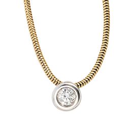 Jobo Damen Kette mit Anh&auml;nger "Halskette Solit&auml;r", Diamanten Gelbgold 585 Wei&szlig;gold 585, L: 42gelbgold 585, Diamanten, Gelbgold 585, Wei&szlig;gold 585,