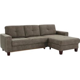 Ecksofa Home Affaire, B:251cm H:91cm T:164cm, grau, Luxus-Microfaser ALTARA NUBUCK (100% Polyester);Luxus-Microfaser ALTARA NUBUCK (100% Polyester) /