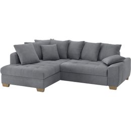 Ecksofa MR. COUCH, B:243cm H:88cm T:190cm, grau, Novaclean Avanti (100% Polyester), Wohnzimmer, Sofas, "Nikita II, L-Form", Wahlweise mit