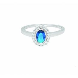 Adelia&acute;s ADELIA ́S Silberring "Damen 925 Silber Ring mit Zirkonia", 50,mit Zirkonia, Silber 925 (Sterlingsilber), blau, Silber 925 (Sterlingsilber),