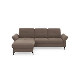 Ecksofa Home Affaire, B:258cm H:91cm T:165cm, grau, 90% Polyester 10% Polyamid, Wohnzimmer, Sofas, "Calando L-Form", wahlweise mit Bettfunktion,