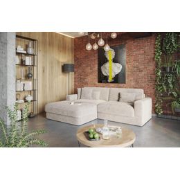 Ecksofa Home Affaire, B:264cm H:87cm T:196cm, beige, 100% Polyester, Wohnzimmer, Sofas, "Innovid L-Form", Modernes Modul-Polsterprogramm