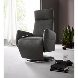 Sit & More Relaxsessel SIT & MORE, B:71cm H:108cm T:82cm, grau, Luxus-Kunstleder;NaturLEDER (echtes Rindsleder);Luxus-Microfaser Vintageoptik (100% Polyester),