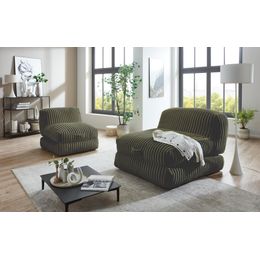 XXL-Sessel Home Affaire, B:106cm H:84cm T:125cm, gr&uuml;n, Sessel, "Pia", Loungesessel in Megacord, 2 Gr&ouml;&szlig;en, Schlaffunktion und Pouf-Funktion