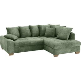 Ecksofa MR. COUCH, B:243cm H:88cm T:190cm, gr&uuml;n, Dolce (100% Polyester), Wohnzimmer, Sofas, "Nikita II, L-Form", Wahlweise mit Bettfunktion &