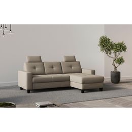 Ecksofa Home Affaire, B:239cm H:91cm T:164cm, grau, 95%Polyester 5%Polyamid, Wohnzimmer, Sofas, "Varese", wahlweise mit Bettfunktion und Bettkasten