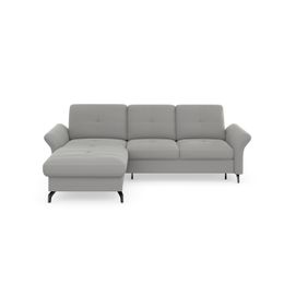 Ecksofa Home Affaire, B:258cm H:91cm T:165cm, silber, 90% Polyester 10% Polyamid, Wohnzimmer, Sofas, "Calando L-Form", wahlweise mit Bettfunktion,